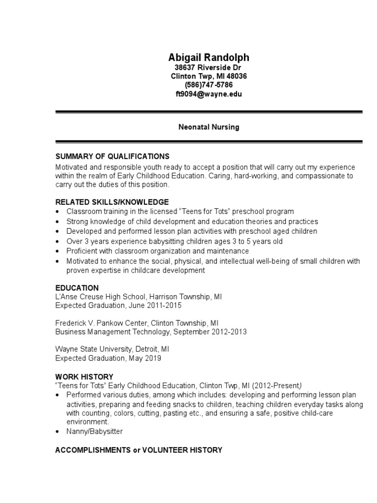 Abigail Randolph: 38637 Riverside DR Clinton TWP, MI 48036 (586) 747 ...