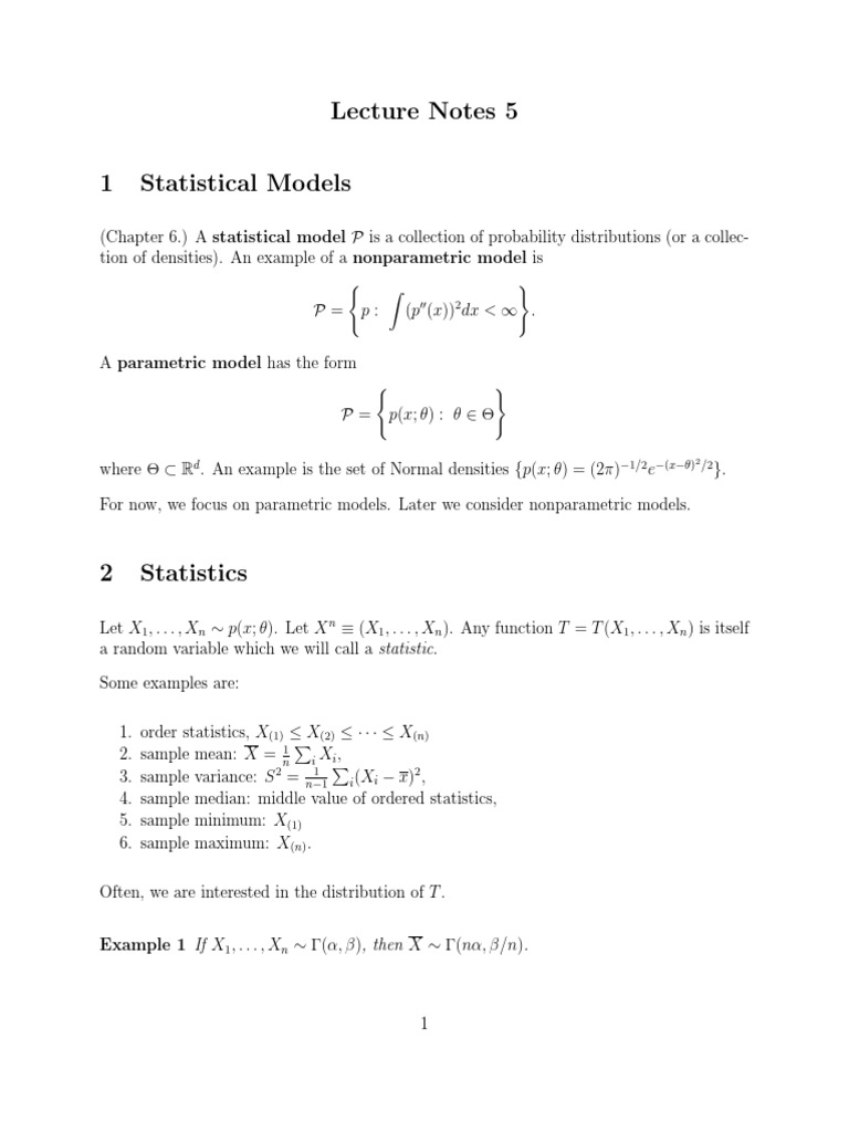 Lecture 5 | PDF | Statistical Theory | Probability Theory