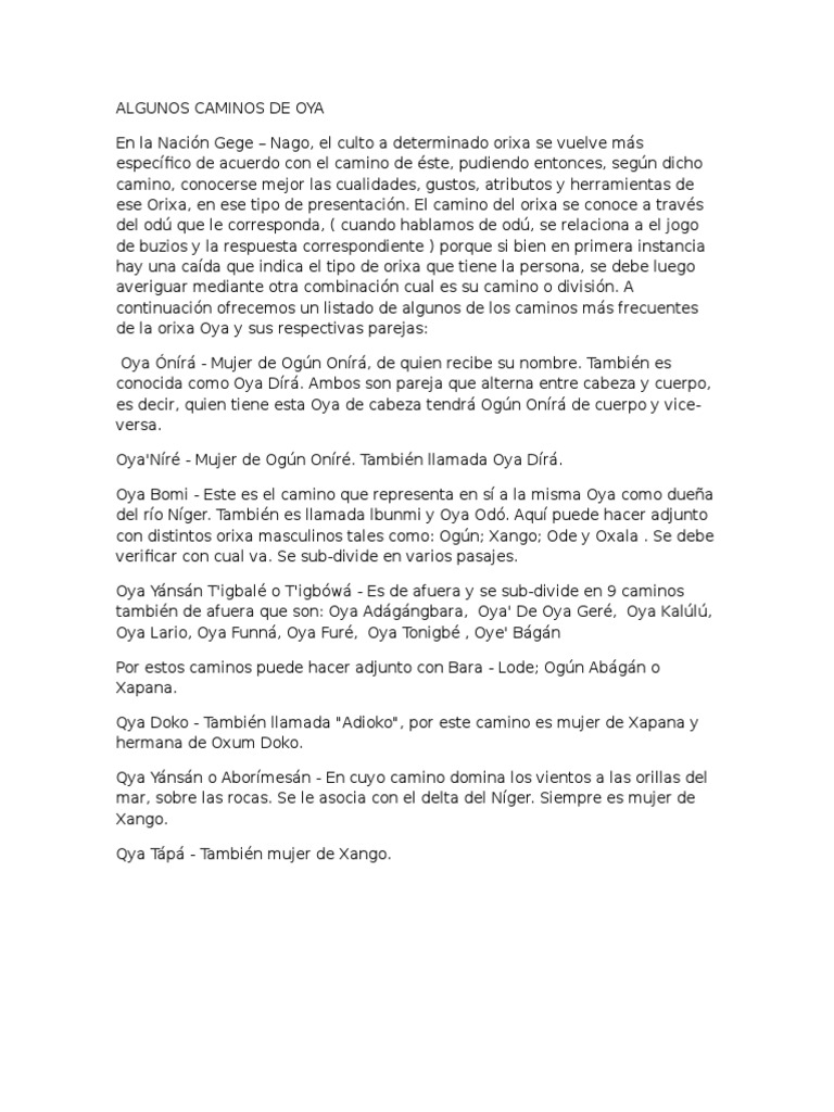 Algunos Caminos de Oya | PDF
