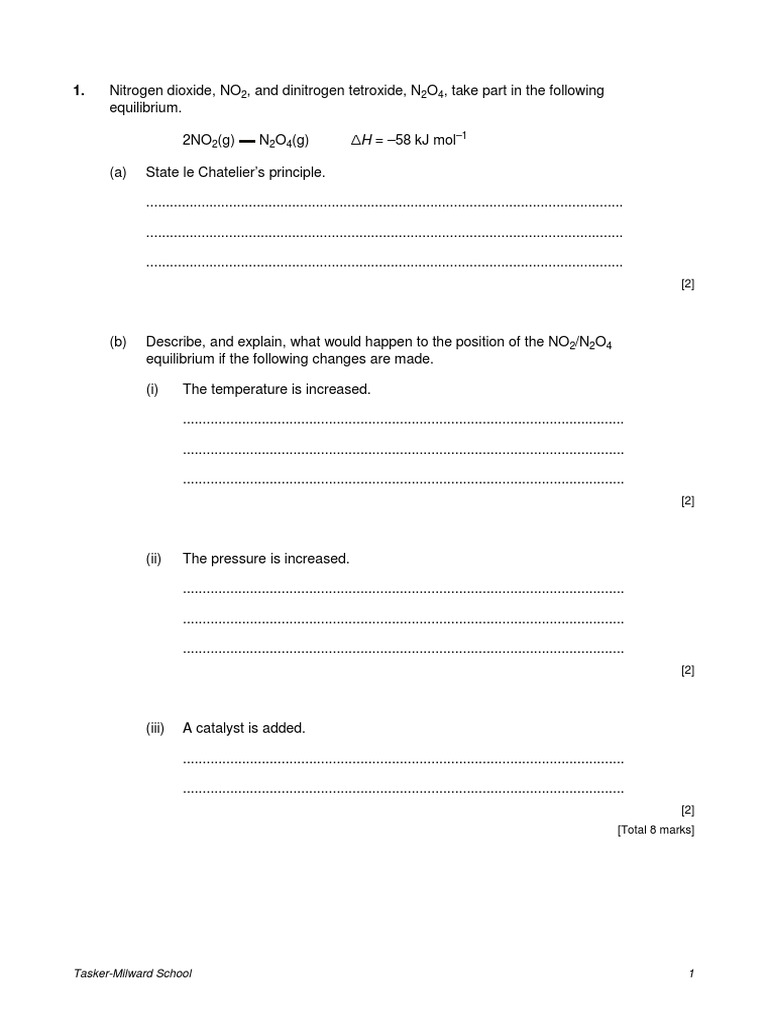 Tasker-Milward School 1 | PDF | Chemical Reactions | Catalysis