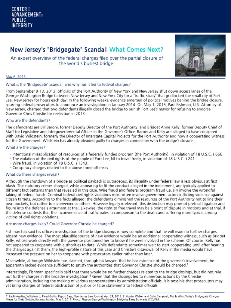 New Jersey's "Bridgegate" - What Comes Next? | PDF | Fort Lee Lane ...