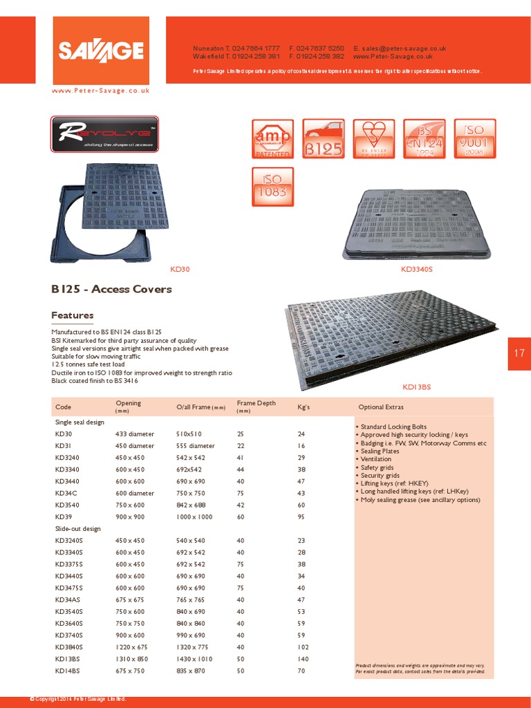 Iron - B125 Access Covers-O | PDF