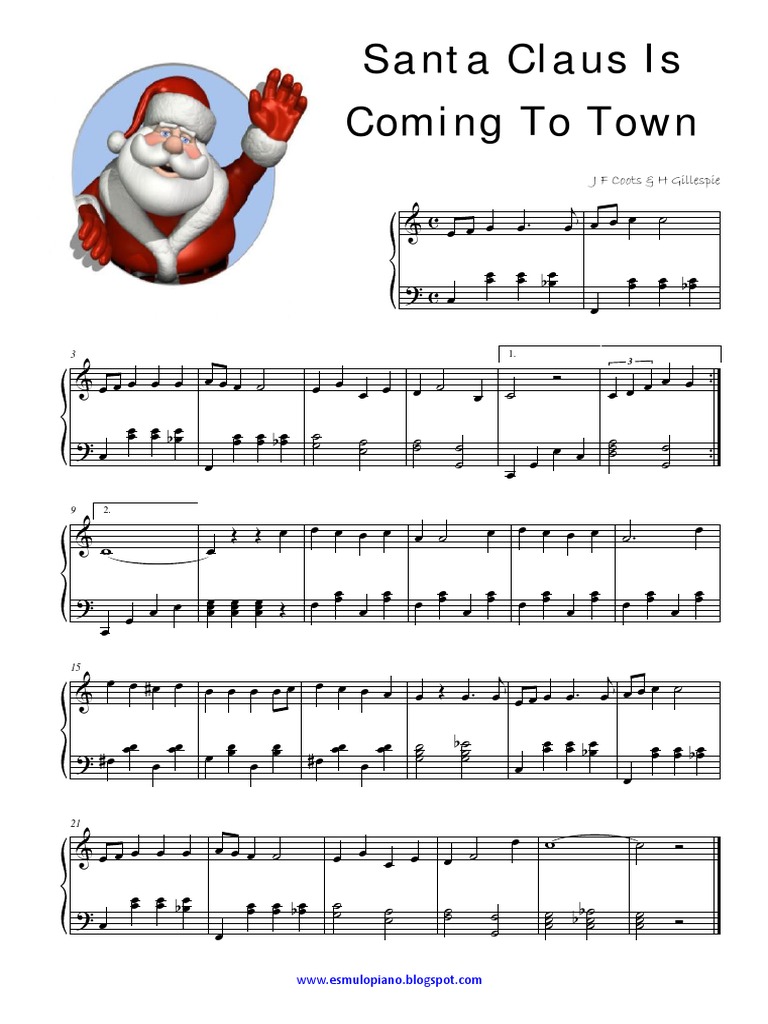 Santa Claus Is Coming to Town Piano PDF | PDF