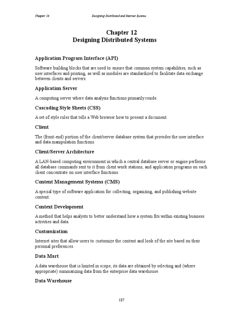 Chapter 12 Designing Distributed Systems | PDF | Web Server | Internet ...