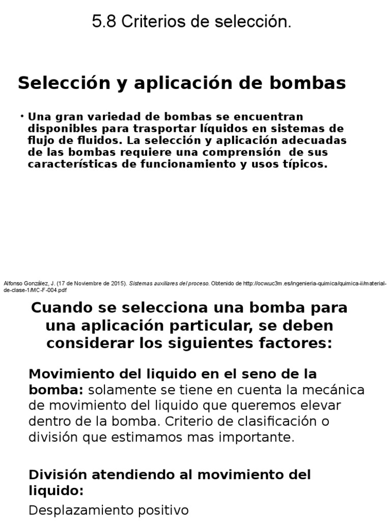 Selección y Aplicación de Bombas | PDF | Bomba | Ingeniería mecánica