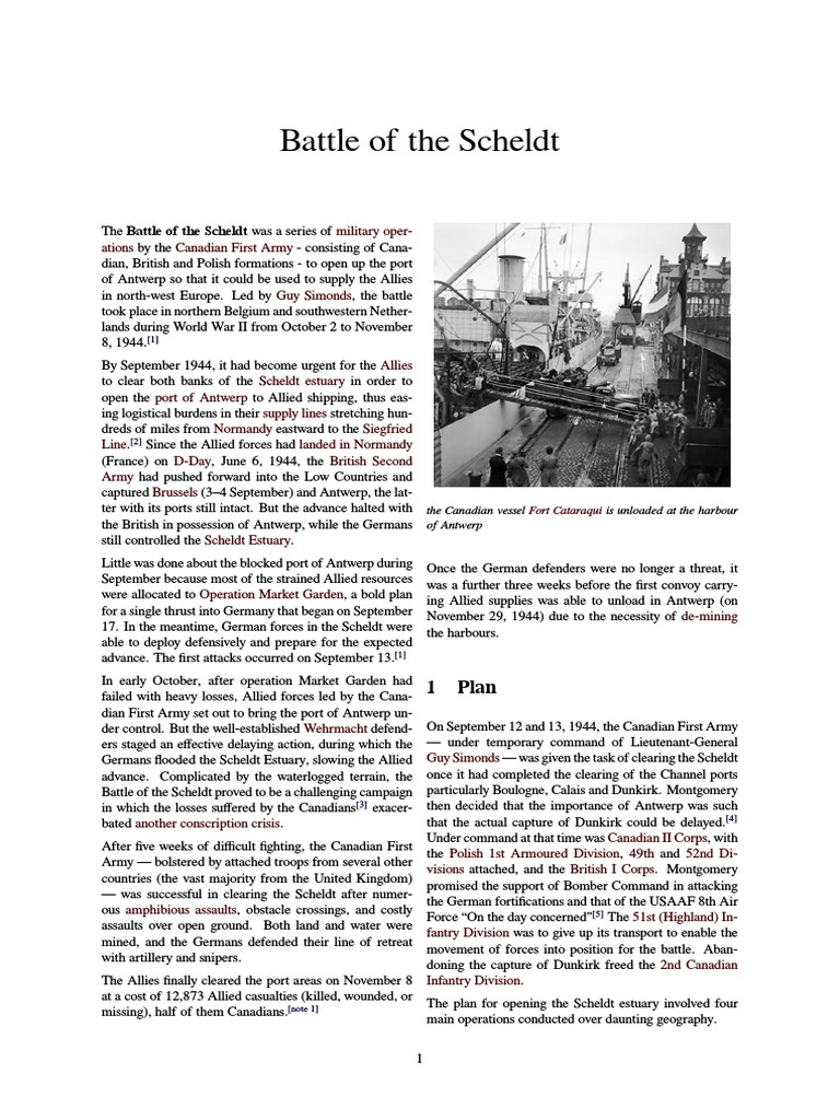 (Wiki) Battle of The Scheldt | PDF | World War II | Military