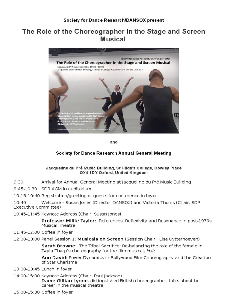 Choreographer's Role in Theatre and Film | PDF