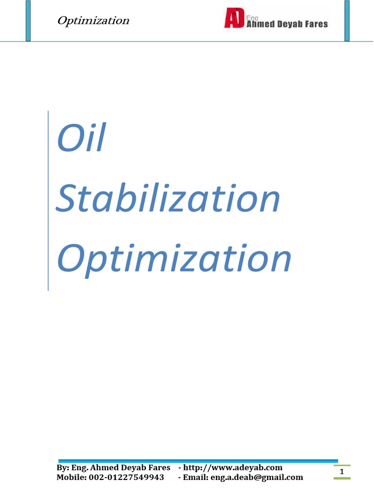 Oil Stab Op Tim Ization | PDF | Mathematical Optimization | Pressure