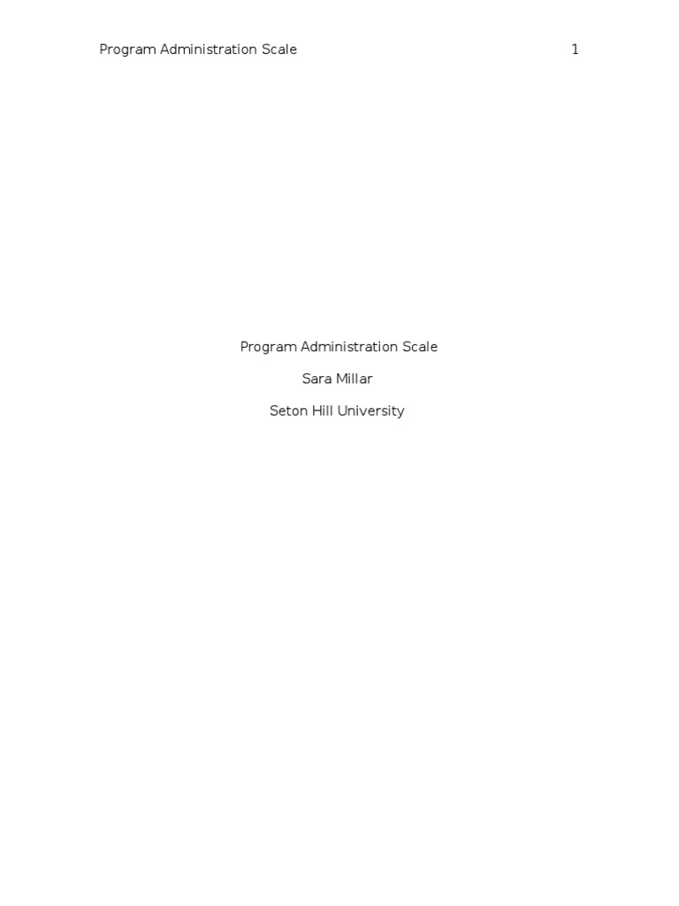 Program Adminstration Scale Paper | PDF | Childhood | Leadership