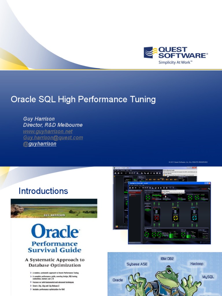Oracle SQL High Performance Tuning: Guy Harrison Director, R&D ...