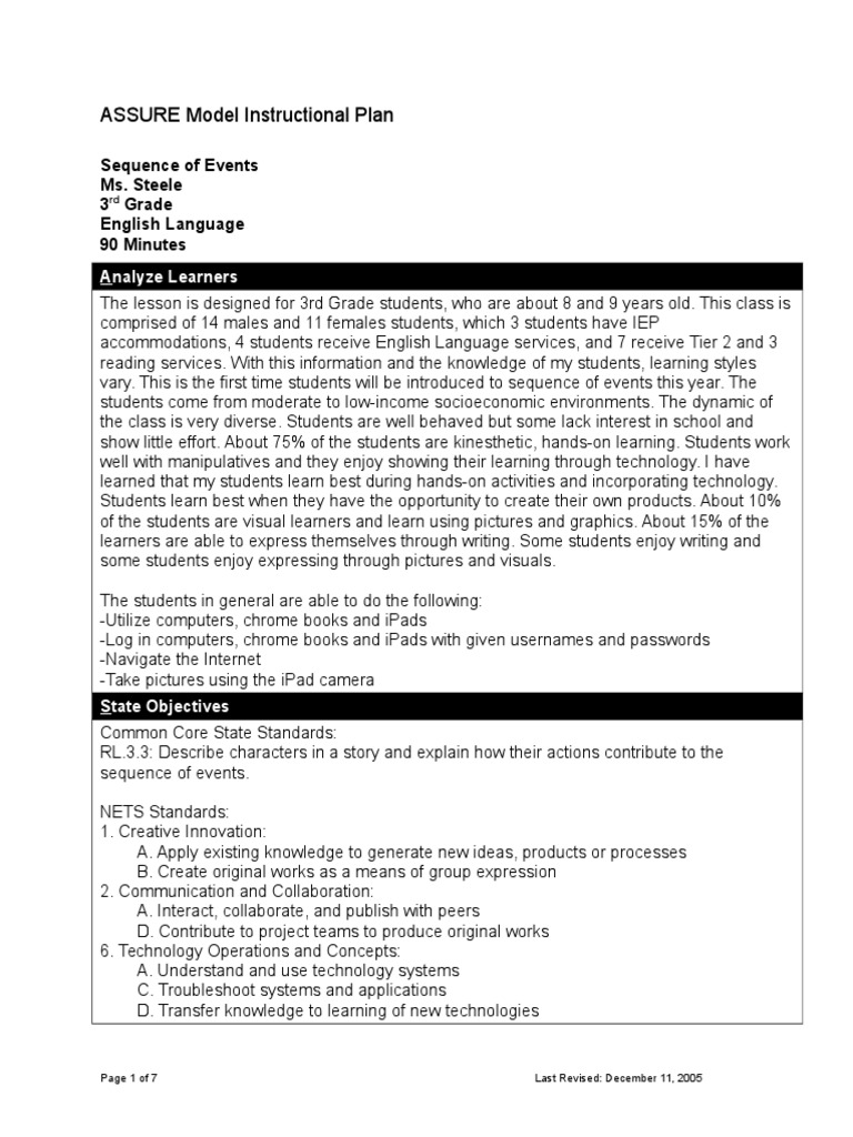 Assure Lesson Plan-Audio and Video | PDF | Reading Comprehension | Pedagogy