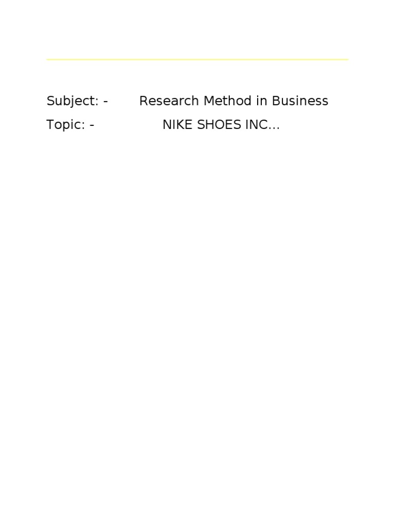 Nike Shoe Inc.. | PDF | Nike | Sampling (Statistics)