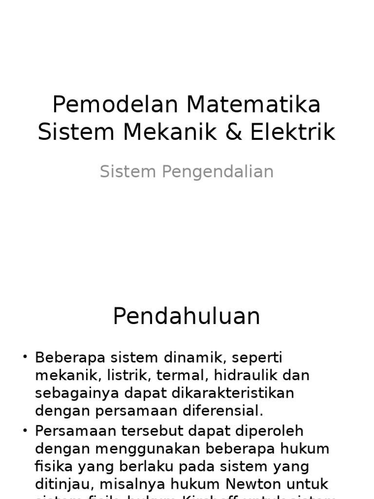 Pemodelan Matematika | PDF