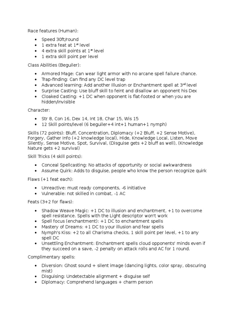 Beguiler Optimisation | PDF | Fantasy | Dungeons & Dragons