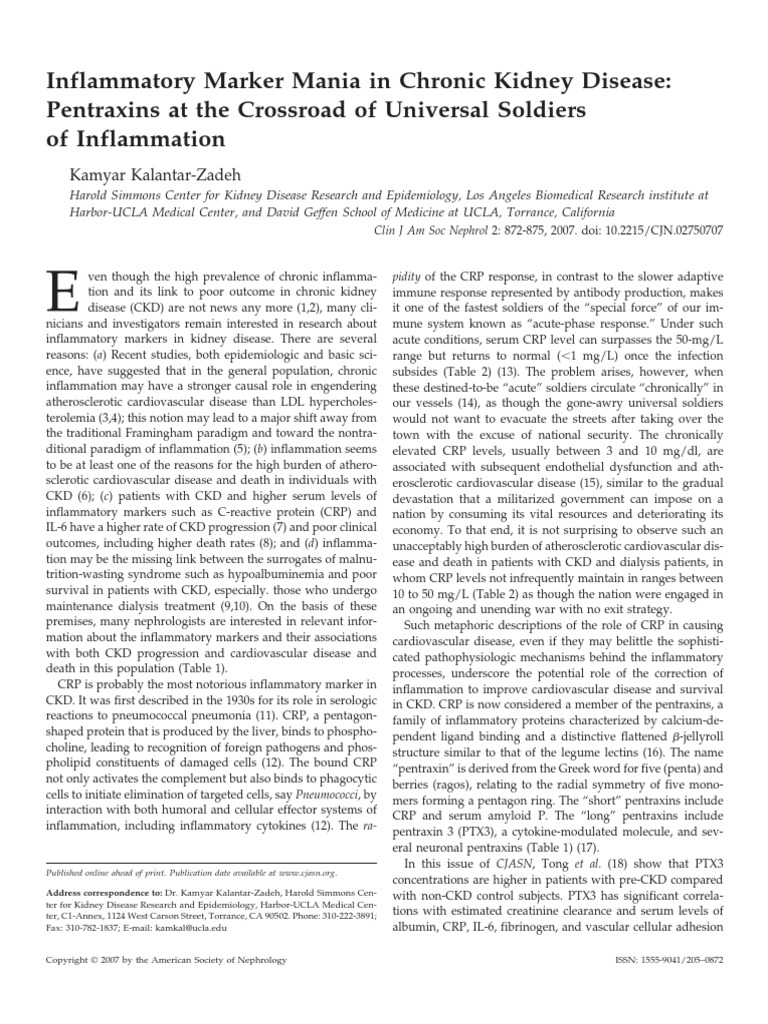 CKD2 | PDF | C Reactive Protein | Inflammation
