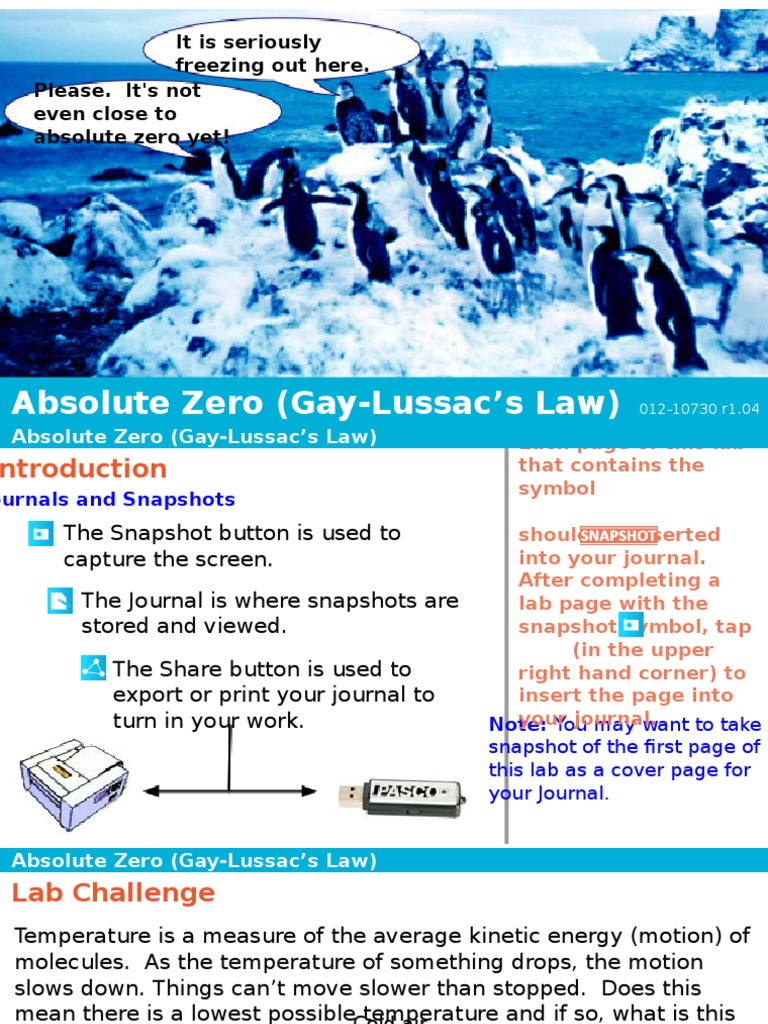 Absolute Zero (Gay-Lussac's Law) | PDF | Gases | Temperature