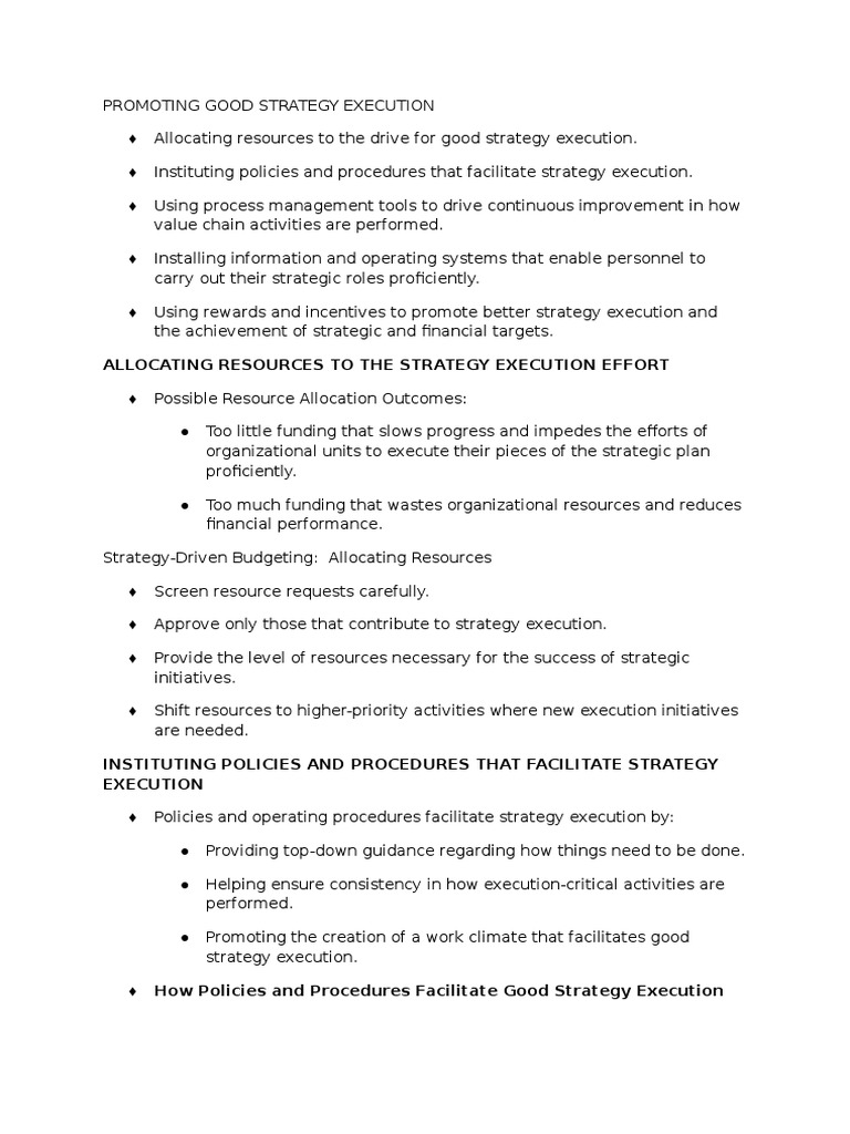 A Comprehensive Guide to Promoting Effective Strategy Execution Through Resource Allocation ...