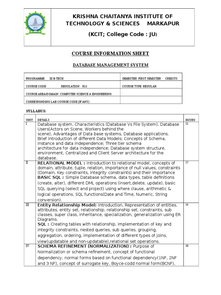DBMS Information Sheet | PDF | Relational Database | Relational Model
