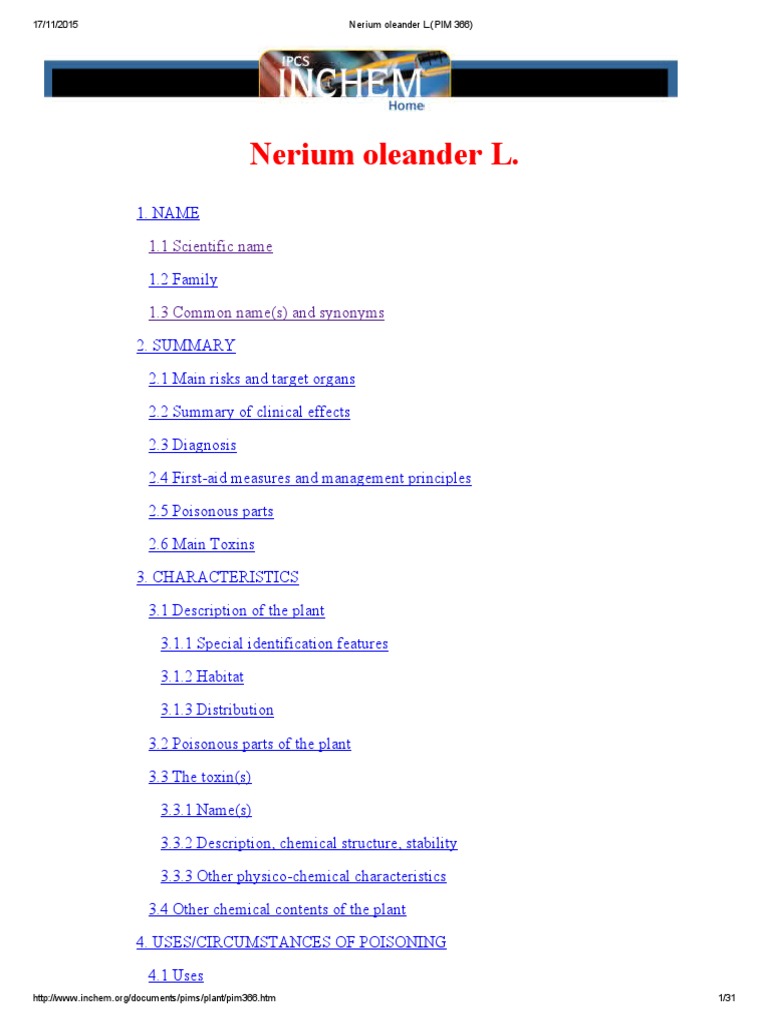 Nerium Oleander L | PDF | Thin Layer Chromatography | Cardiac Arrhythmia