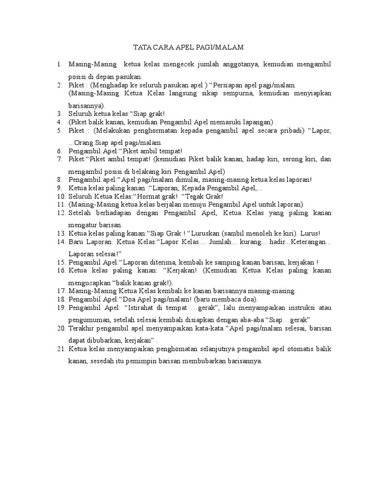Tata Cara Apel Pagi | PDF