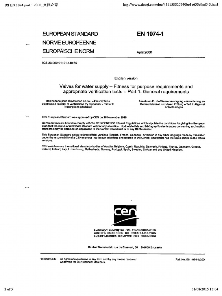 En 1074-1 - 2000 | PDF