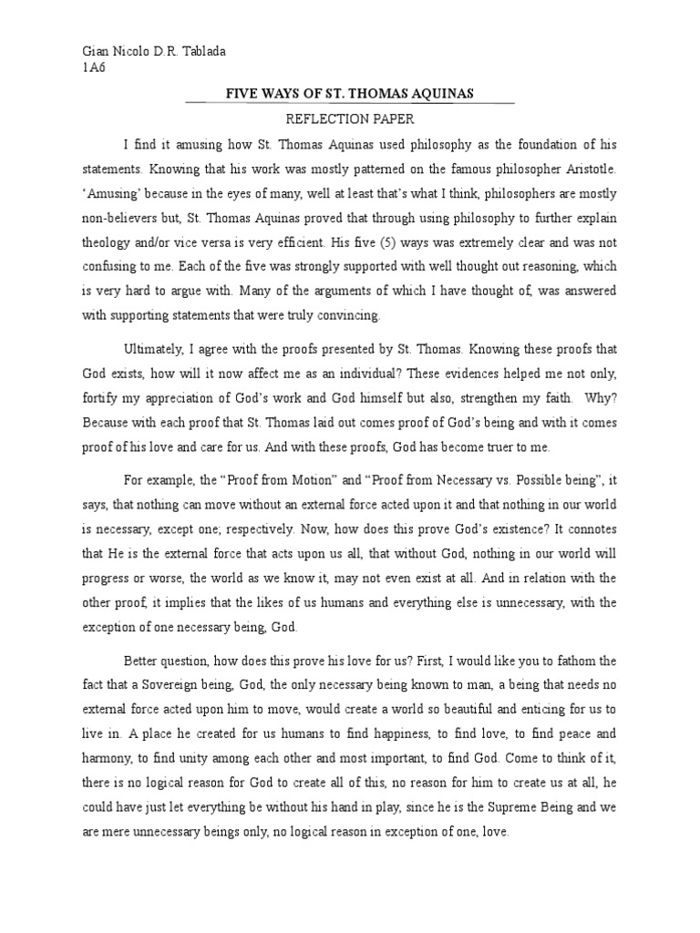 5 Ways of St. Thomas | PDF | Thomas Aquinas | Existence Of God