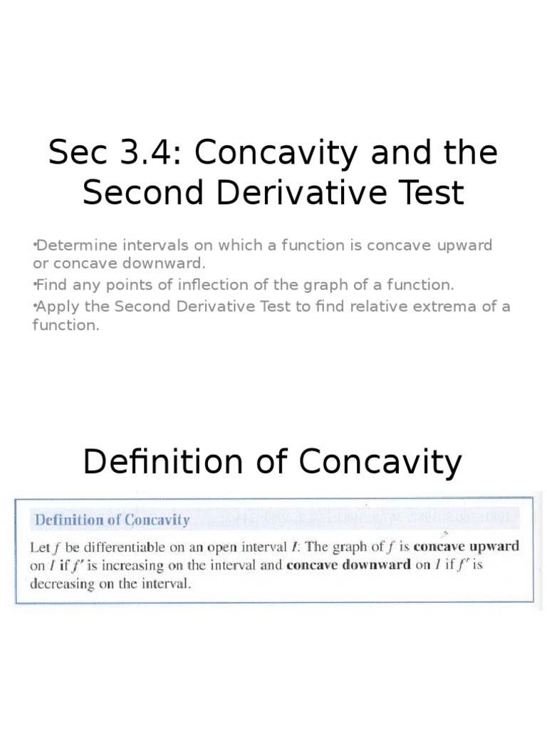 Concavity and Second Derivative Test | PDF