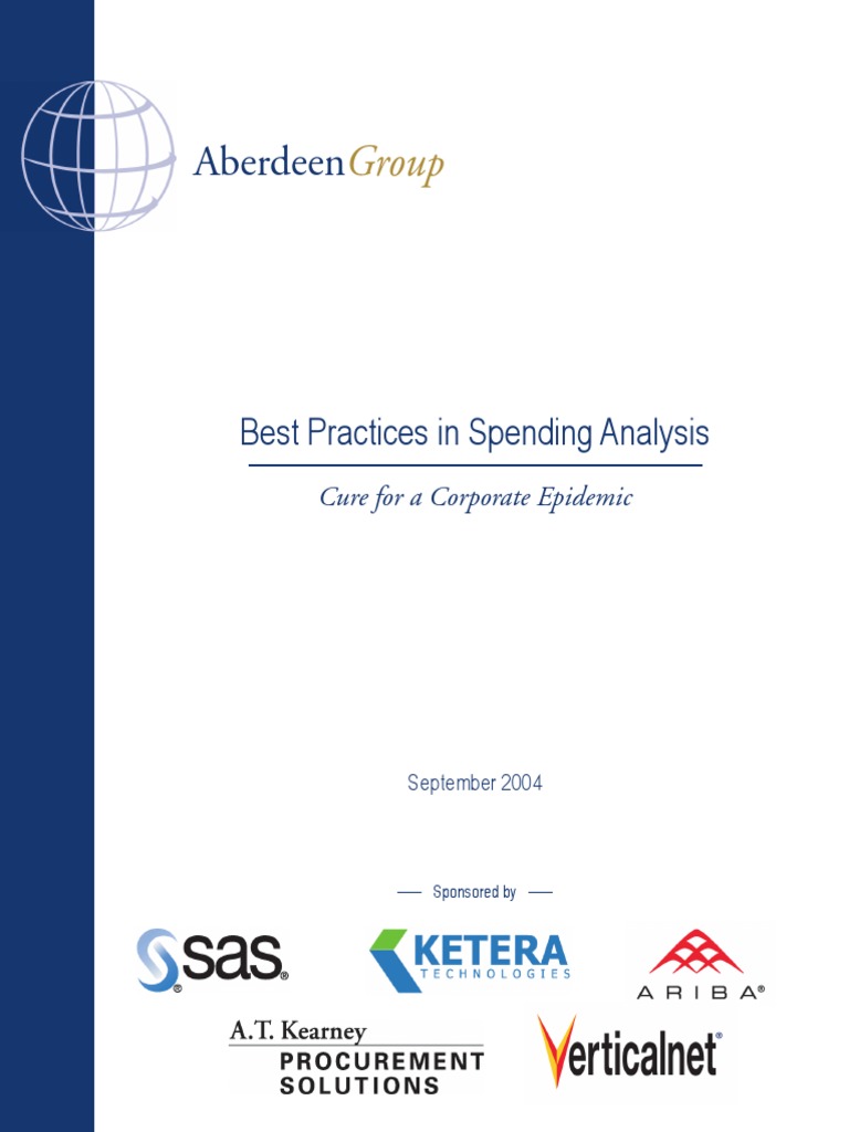 Best Practices in Spending Analysis - Cure For A Corporate Epidemic | PDF