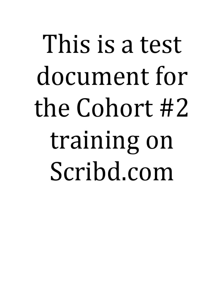 Cohort 2 Test For Scribd | PDF