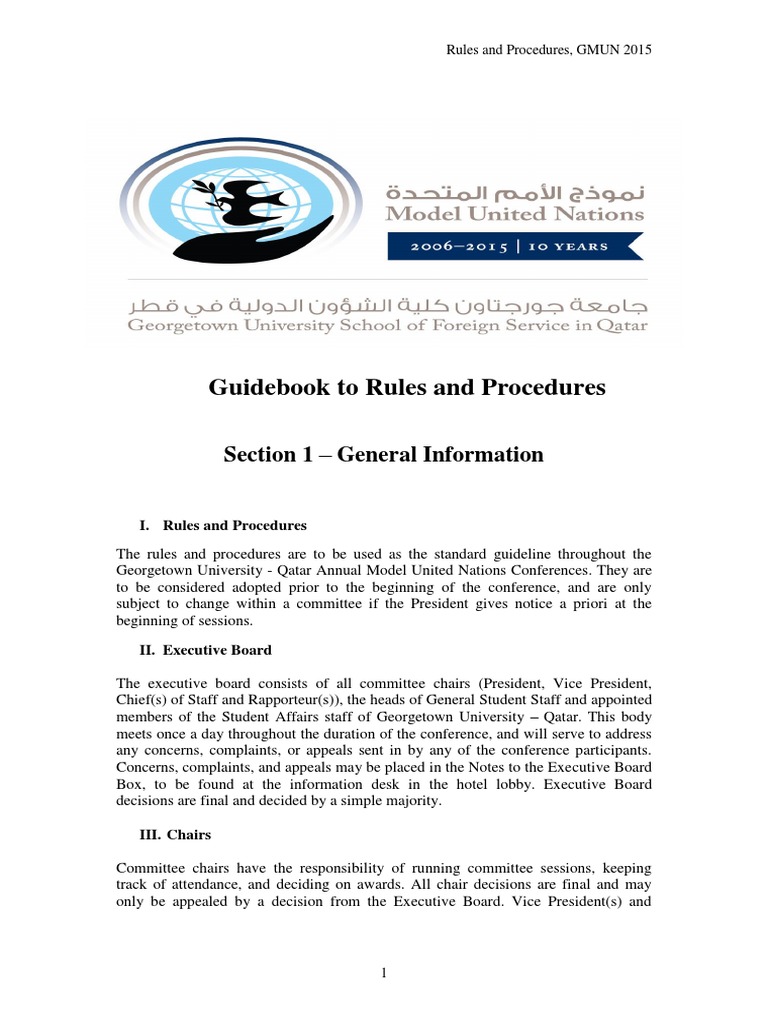 Guidebook To Rules and Procedures: Section 1 - General Information ...