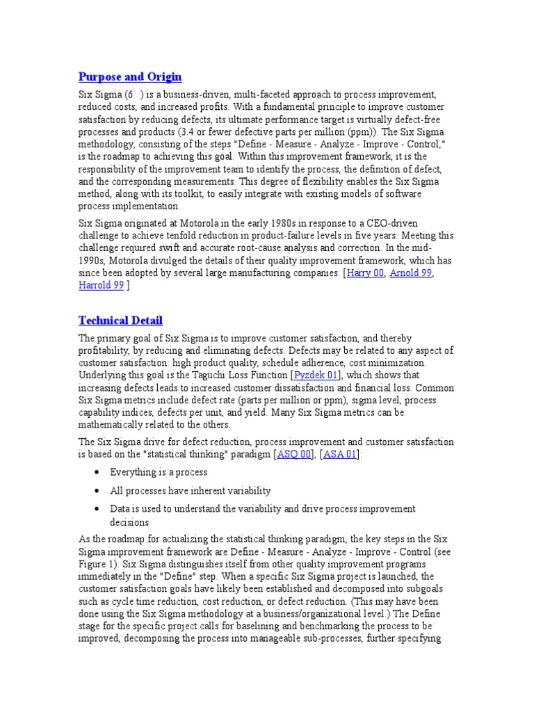 Six Sigma | PDF | Six Sigma | Design For Six Sigma