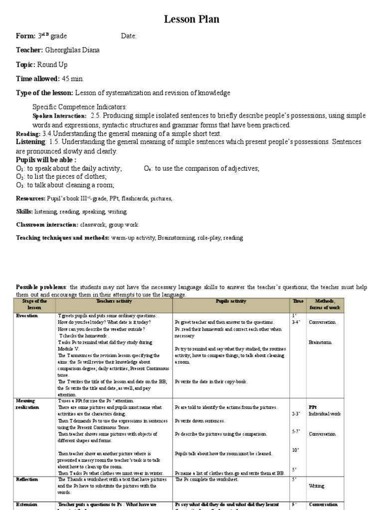 Lesson Plan:Round Up | PDF | Lesson Plan | Teachers