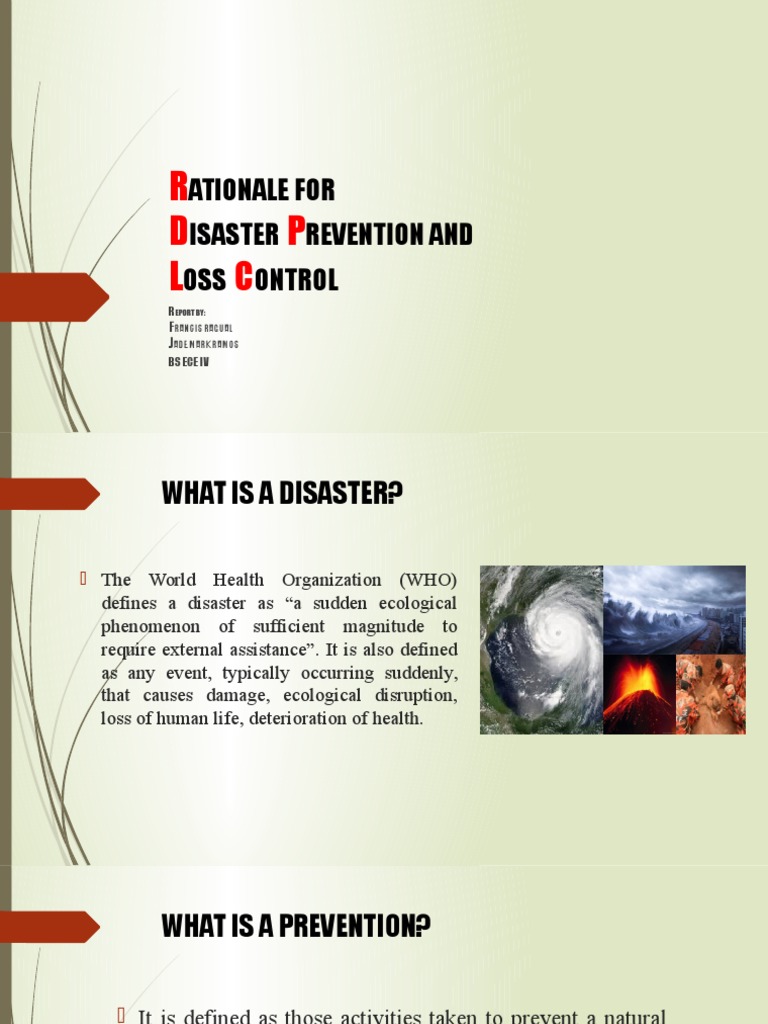 Rationale For Disaster Prevention and Loss Control | PDF | Natural ...
