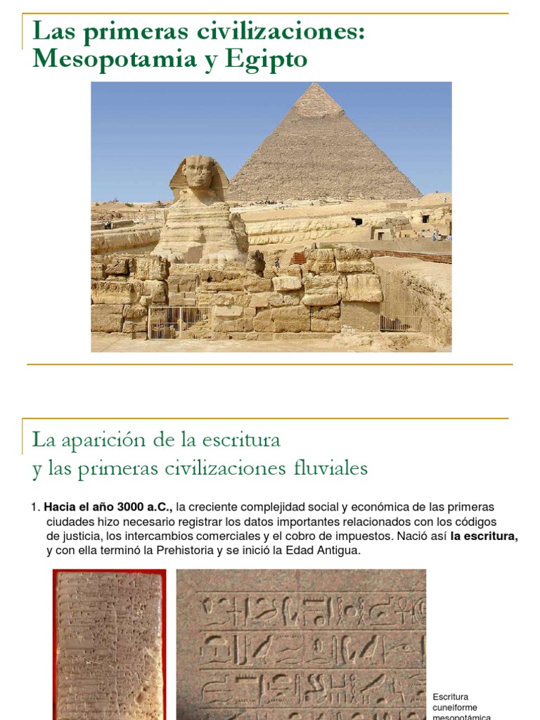 Pres Las Primeras Civilizaciones Mesopotamia Y Egipto Pdf Pdf