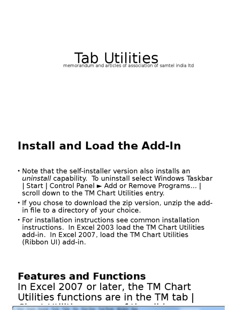 Insert Tab Utilities | Chart | Microsoft Excel