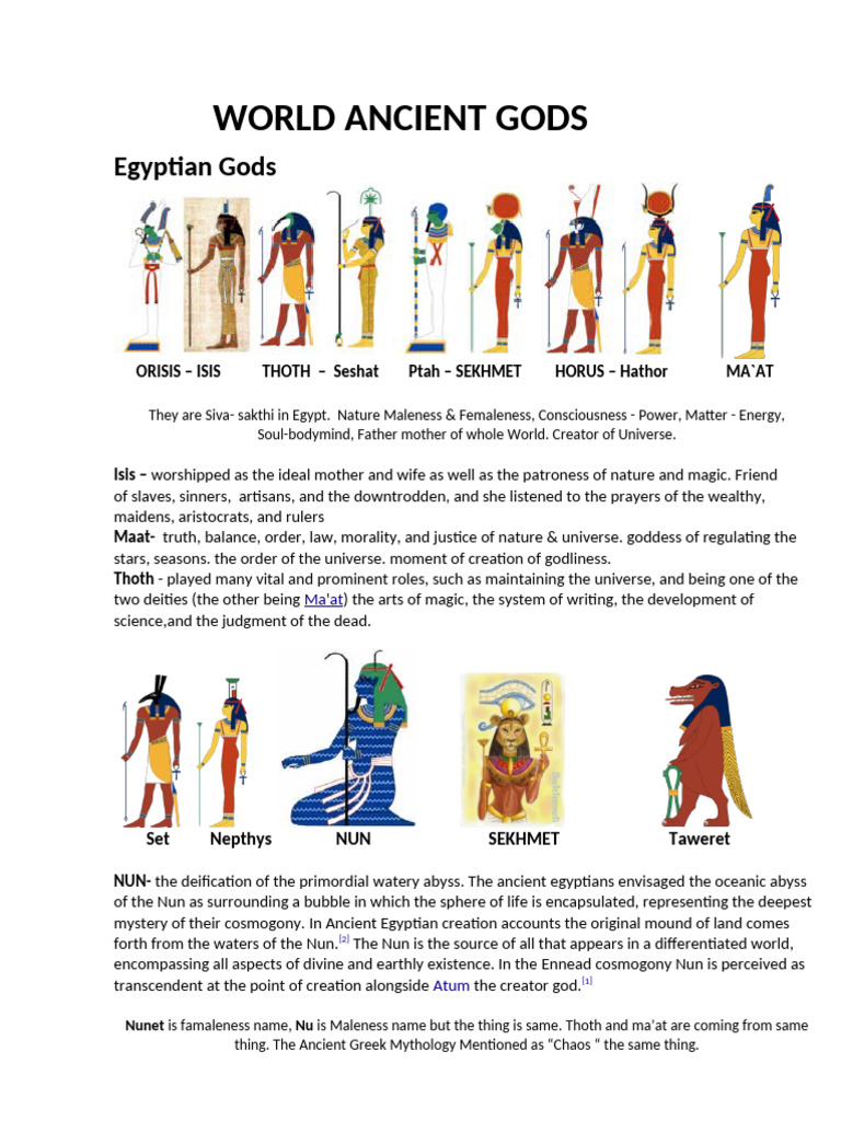 World Ancient Gods | PDF | Deities | Paleo Balkan Mythology