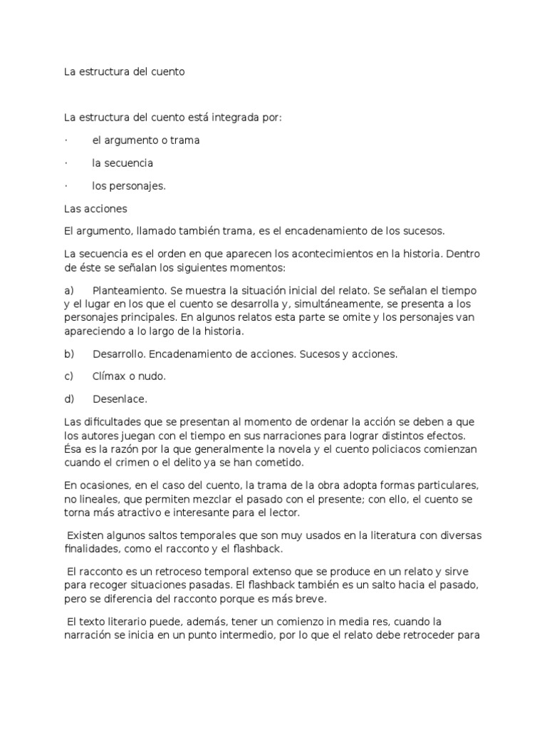 La Estructura Del Cuento