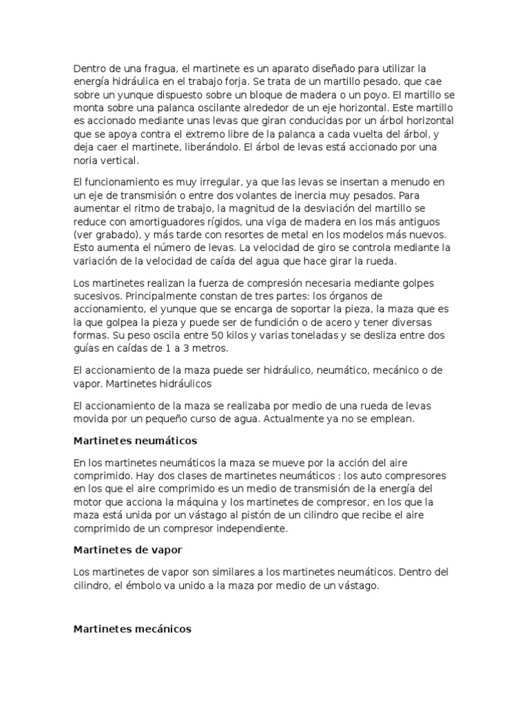 Todo Sobre Martinete | PDF | Ingeniería mecánica | Máquinas