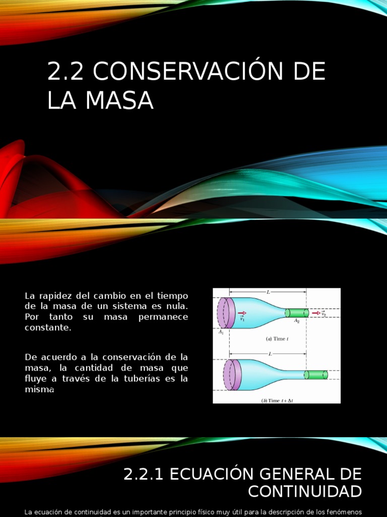 Conservacion de La Masa | PDF | Fluido | Masa