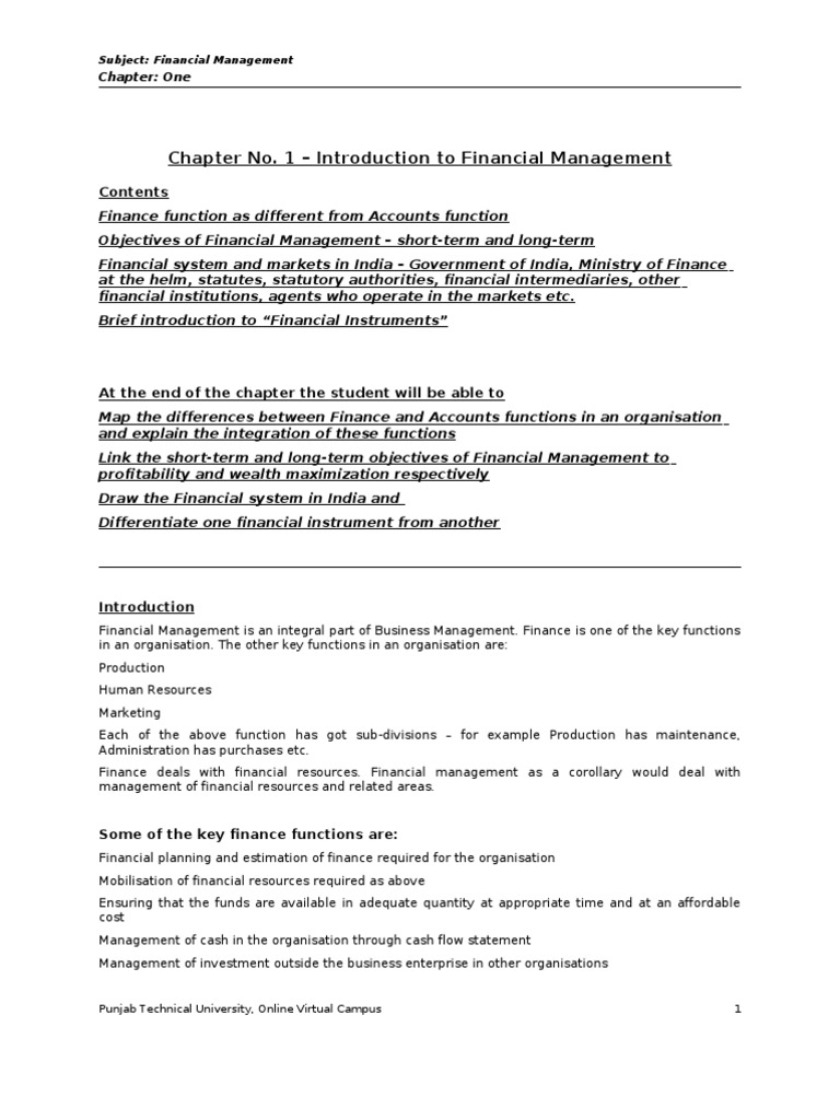 Introduction To Financial Management | PDF