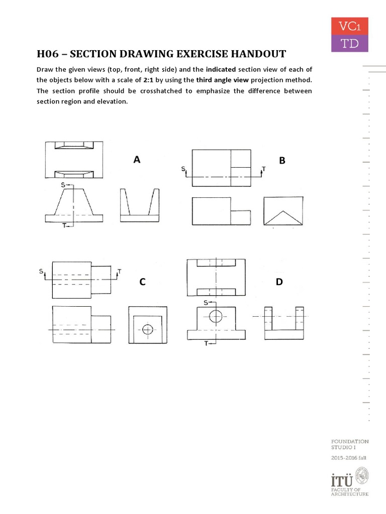 Section Drawing Exercise Guide | PDF | Teaching Methods & Materials