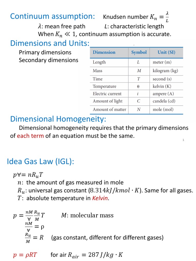 Continuum Assumption | PDF | Gases | Surface Tension