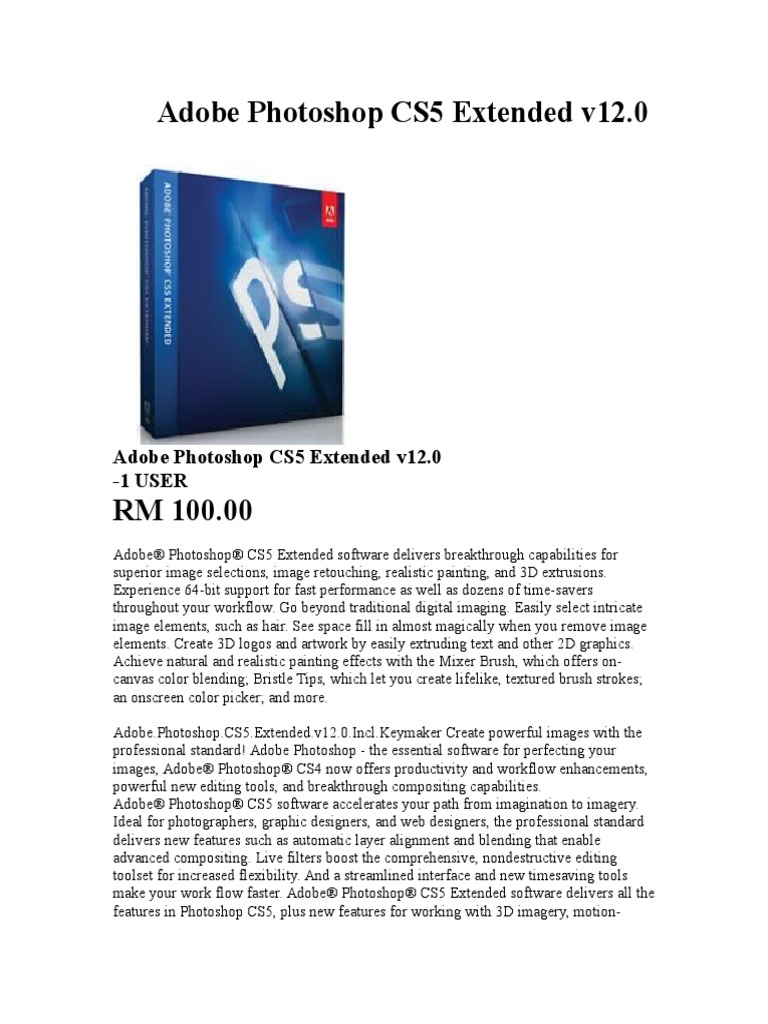 Adobe Photoshop CS5 Extended v12 | PDF | Adobe Photoshop | Areas Of Computer Science
