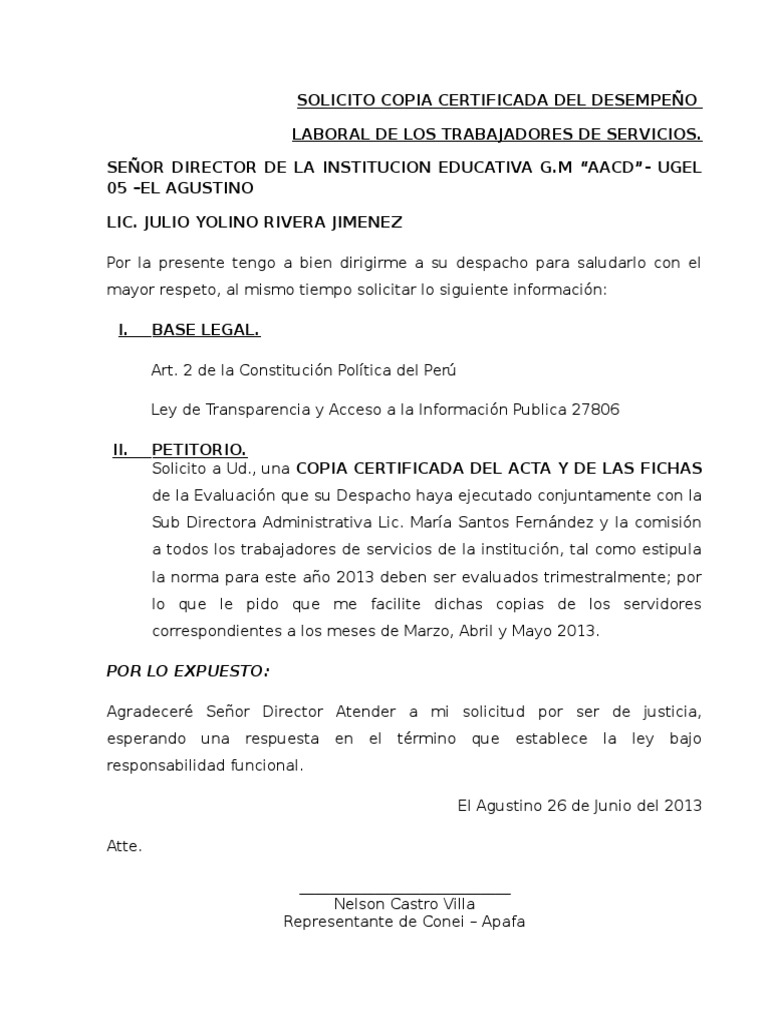Solicitudes de Conei Apafa Al Director | PDF | Perú | Gobierno