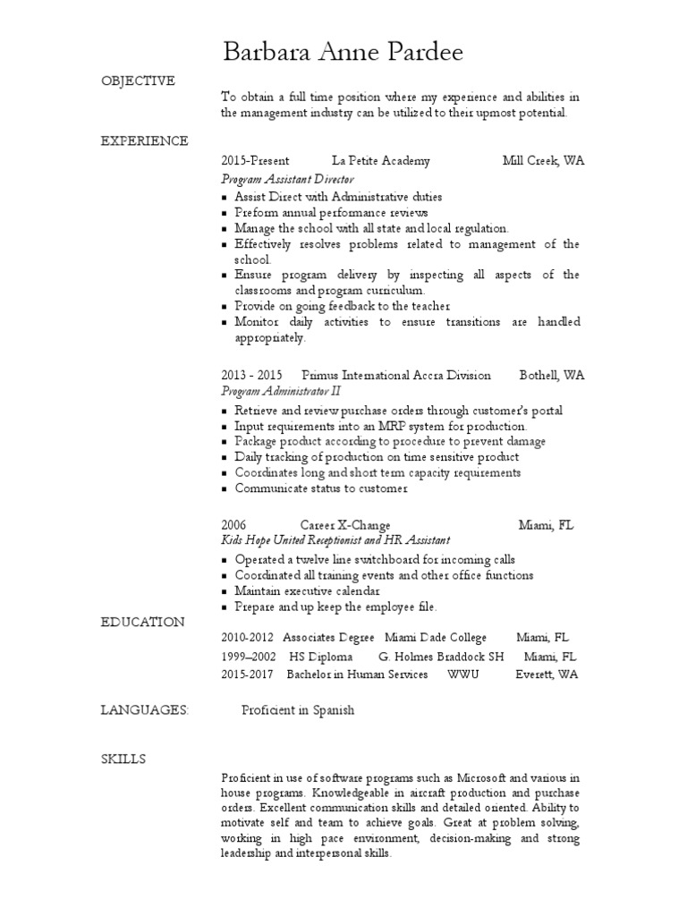 Pardee Resume | PDF