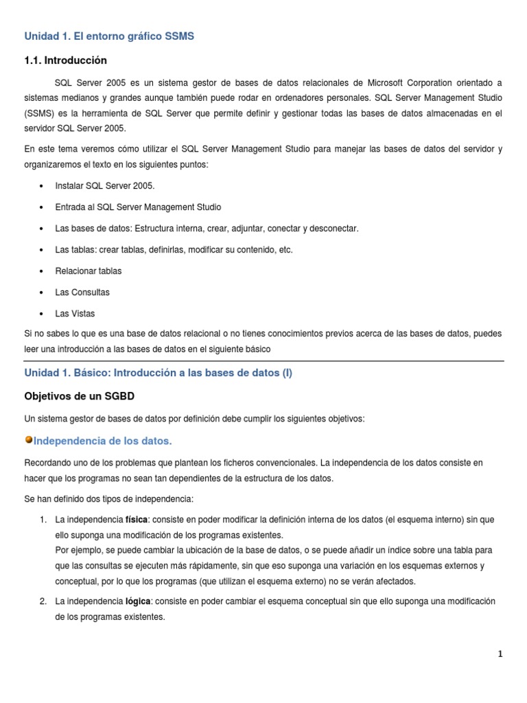 Curso Completo de SQL Server | PDF | Tabla (base de datos) | Bases de datos