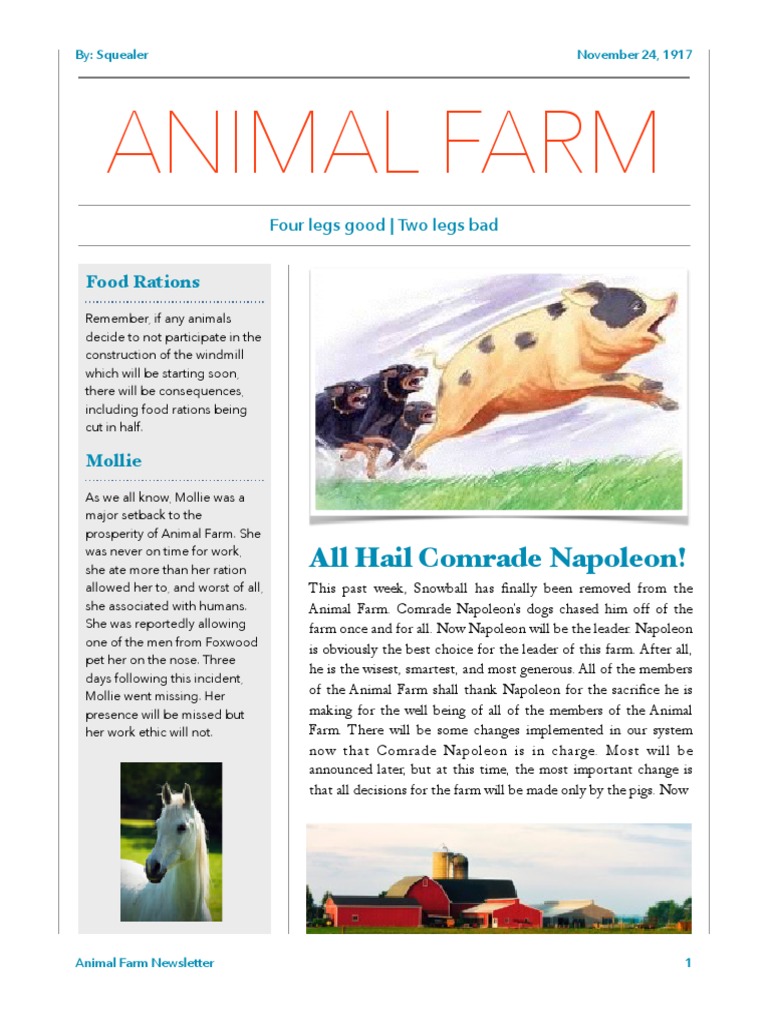 animal farm newsletter | Animals And Humans