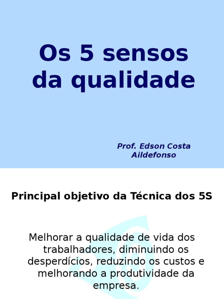 Apresentação 5 S | PDF | Qualidade (negócios) | Desperdício