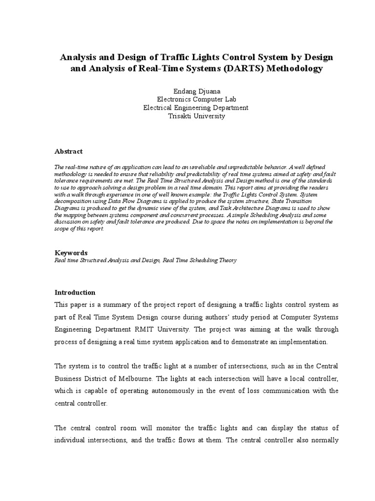 Analysis and Design of Traffic Lights Control System by Design and ...