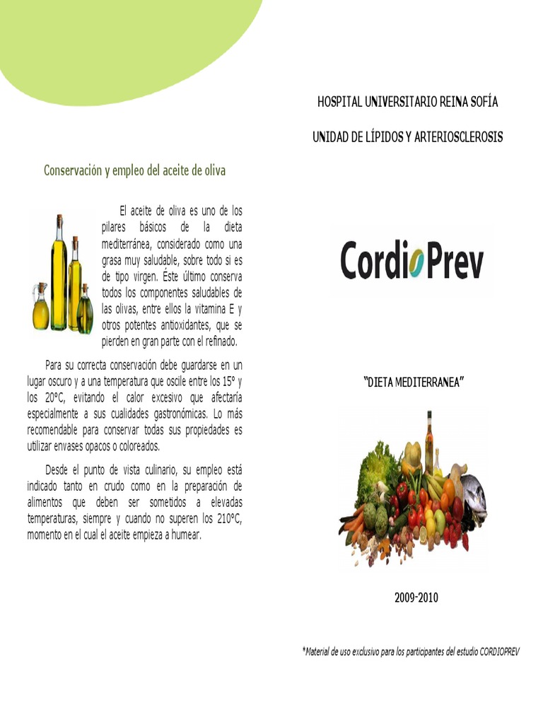 Modelo Diptico Dieta Mediterranea Parte2 v2 | PDF | ensalada | Aceite de oliva